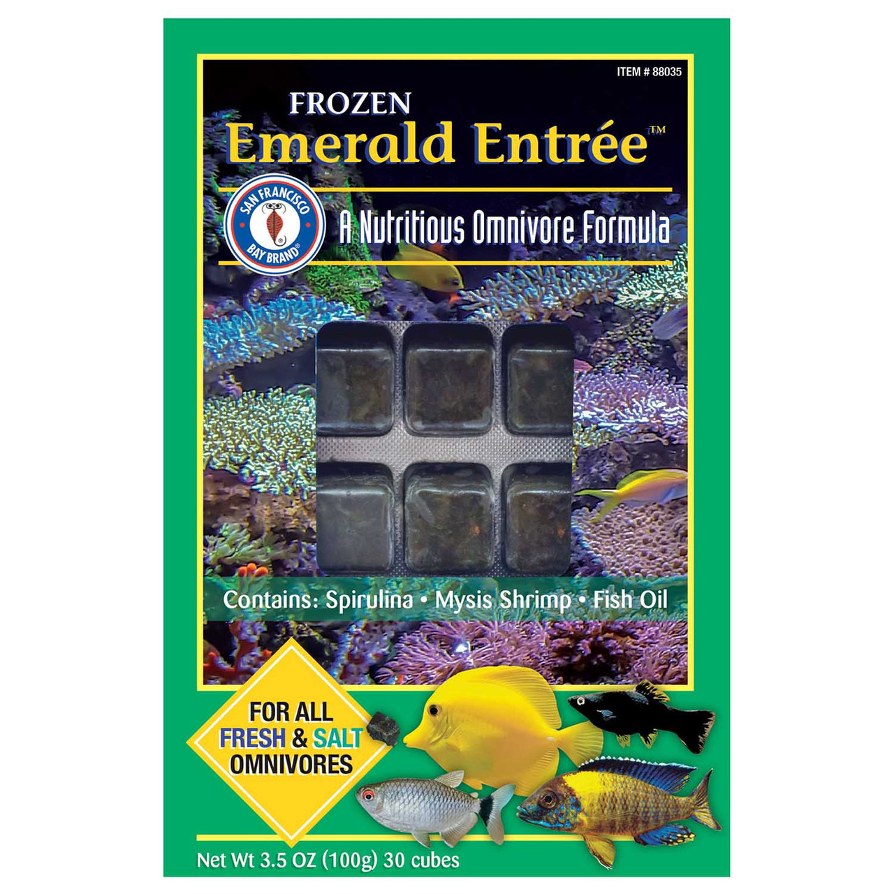 Frozen Emerald Entree' Fish Food (30 cubes, 3.5 oz) - San Francisco Bay ...