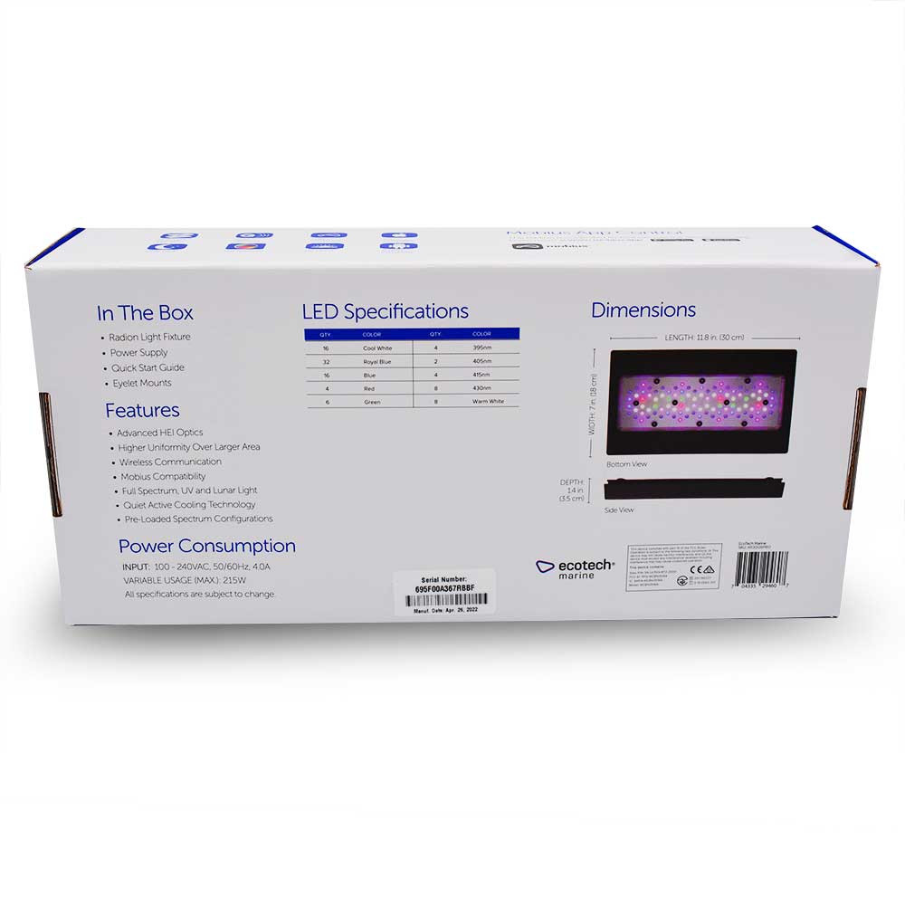 Radion XR30 G6 Pro LED Light Fixture - EcoTech Marine ...