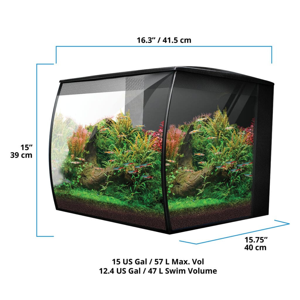 Fluval Flex 2.0 - 15 Gallon Aquarium Kit - Freshwater Fish Tank with ...