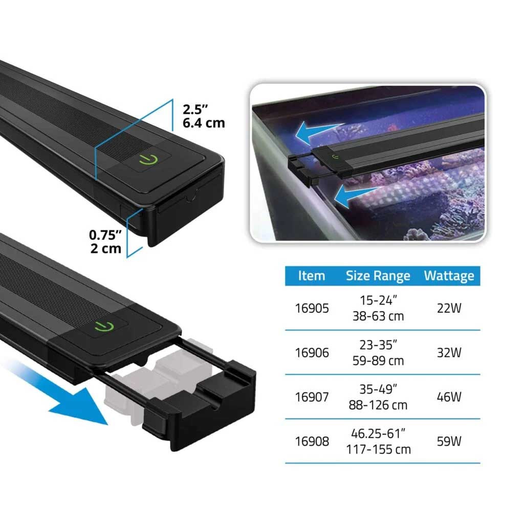 Reef 4.0 (15" - 24″) LED Fixture (22W) - Fluval - SaltwaterAquarium.com