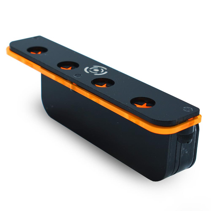 4 & 8 Hole Small Slimline Frag Rack (3/4" Glass) Orange w/Frag Lock ...