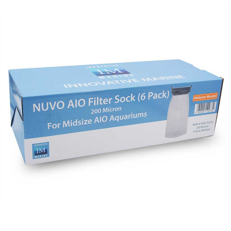 (6 Pack) NUVO Aquarium 200 Micron Filter Sock w/Holder (Midsize ...