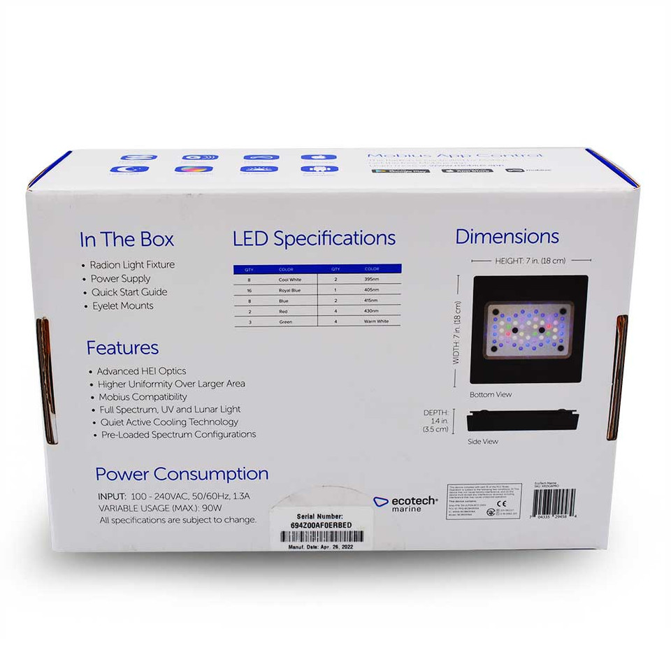 Radion XR15 G6 Pro LED Light Fixture - EcoTech Marine ...