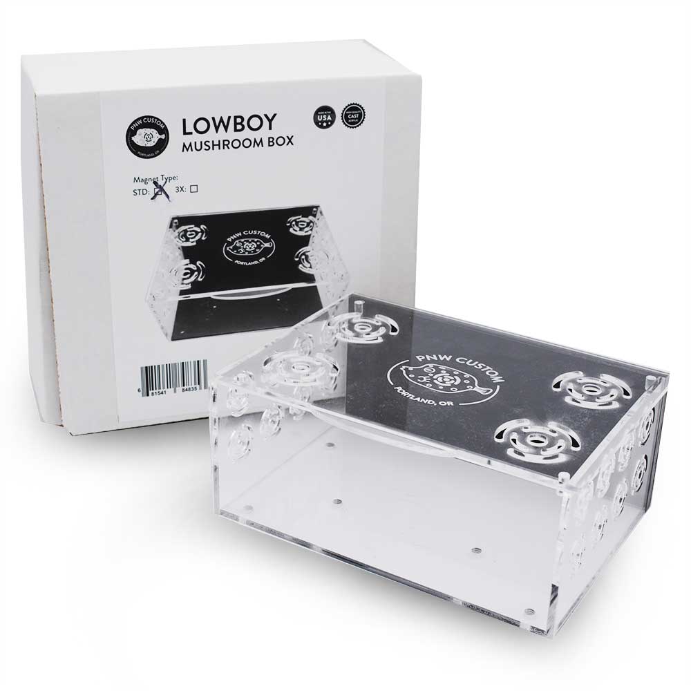 Shroom Box - 3/4" Glass Low Boy Mushroom/Coral Box (6" x 4" x 2") - PNW ...