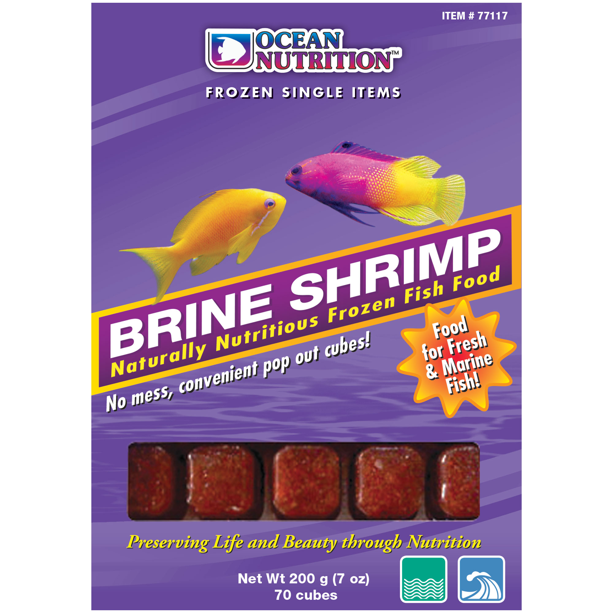 Frozen Brine Shrimp (70 cubes, 7 oz) - Ocean Nutrition ...
