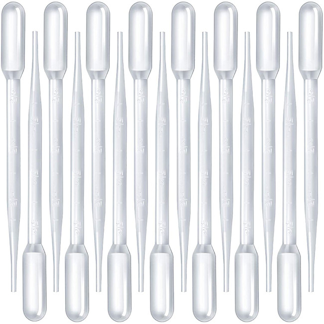 (5 Pack) 3 ml Plastic Transfer Pipettes Disposable Graduated Pipettes ...