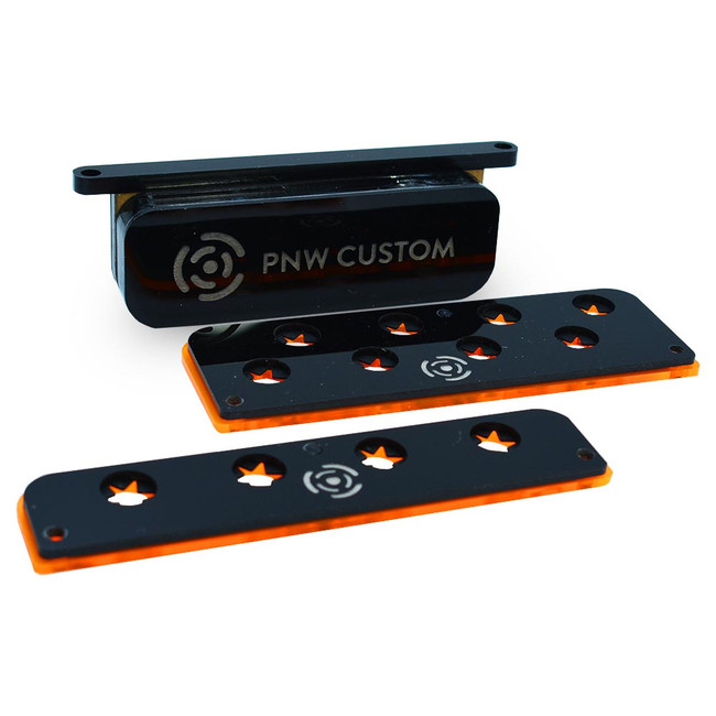 4 & 8 Hole Small Slimline Frag Rack (1/2" Glass) Orange w/Frag Lock ...