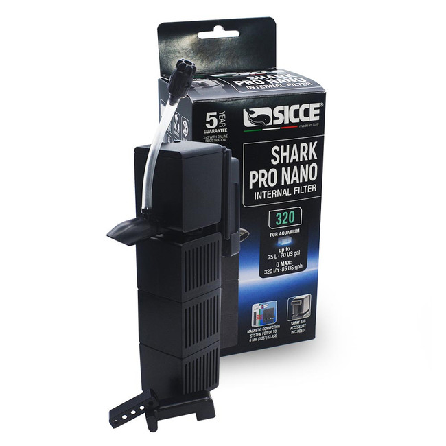 SHARK PRO NANO 320 Internal Aquarium Filter (85 gph) - Sicce ...