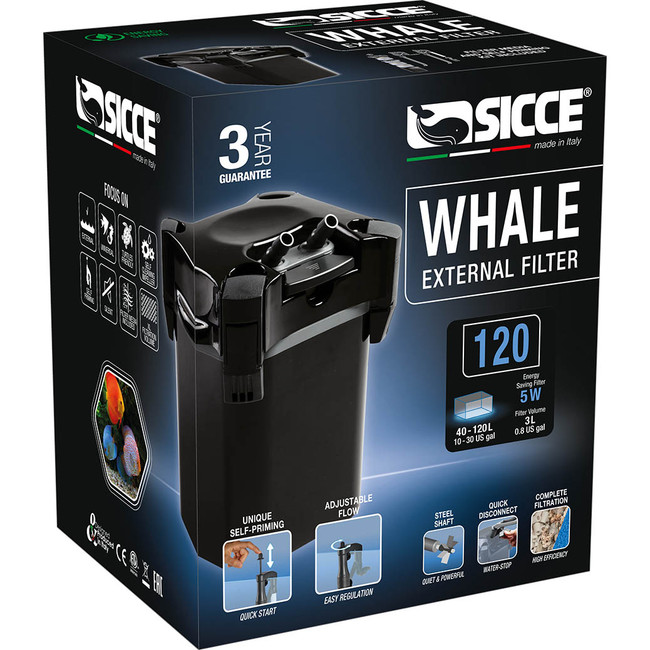 (OPEN BOX) Whale 120 Aquarium Canister Filter 10-30 Gal (140 gph ...