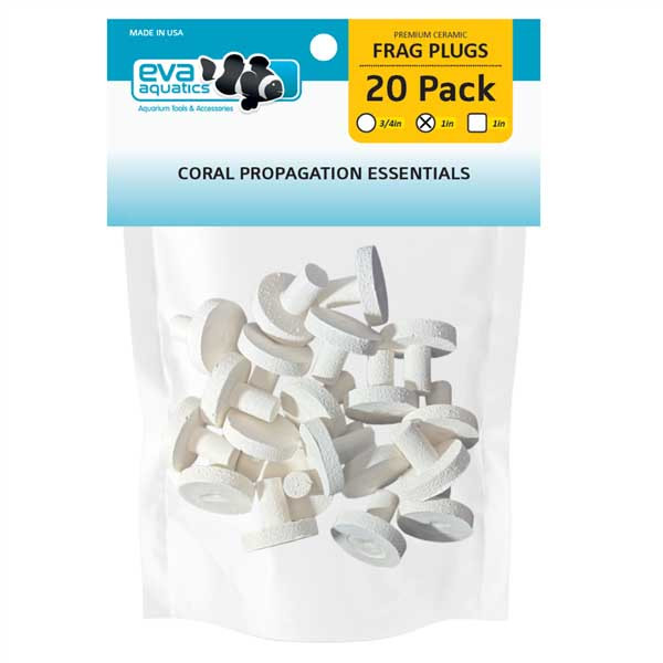 Ceramic Frag 1" Plug (20 pack) WHITE - Eva Aquatics - SaltwaterAquarium.com