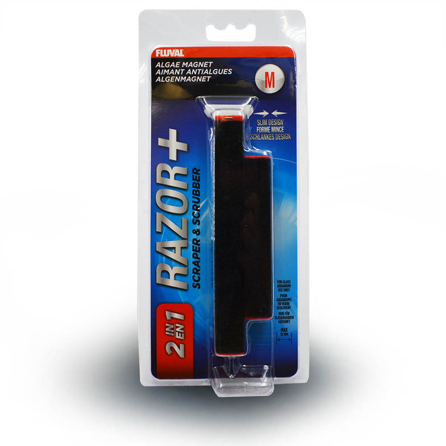 Razor+ 2-in-1 Algae Magnet Scraper Medium - Fluval - SaltwaterAquarium.com