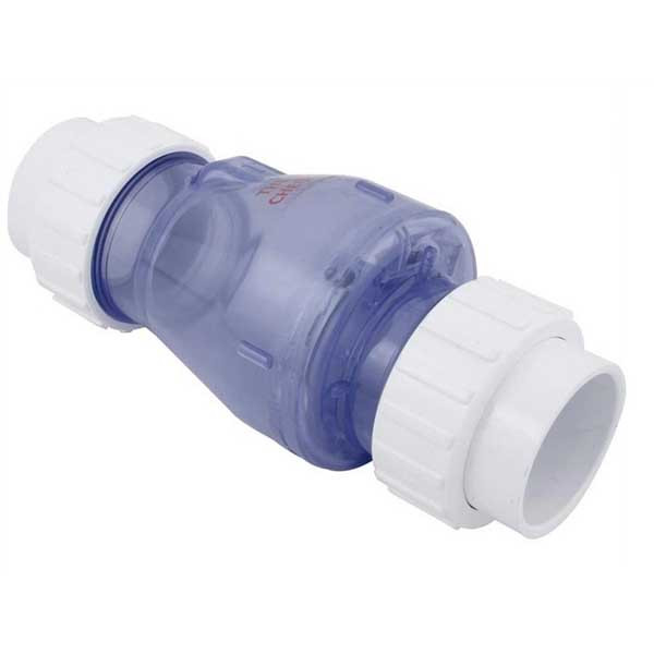 1" Clear PVC True Union Flapper Check Valve Slip x Slip ...