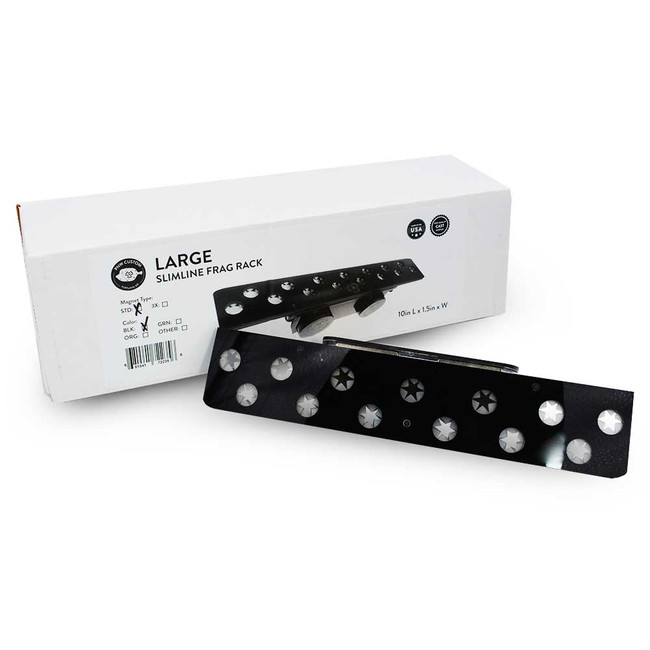 13 Hole Large Slimline Frag Rack (1/2" Glass) Black w/Frag Lock - PNW ...