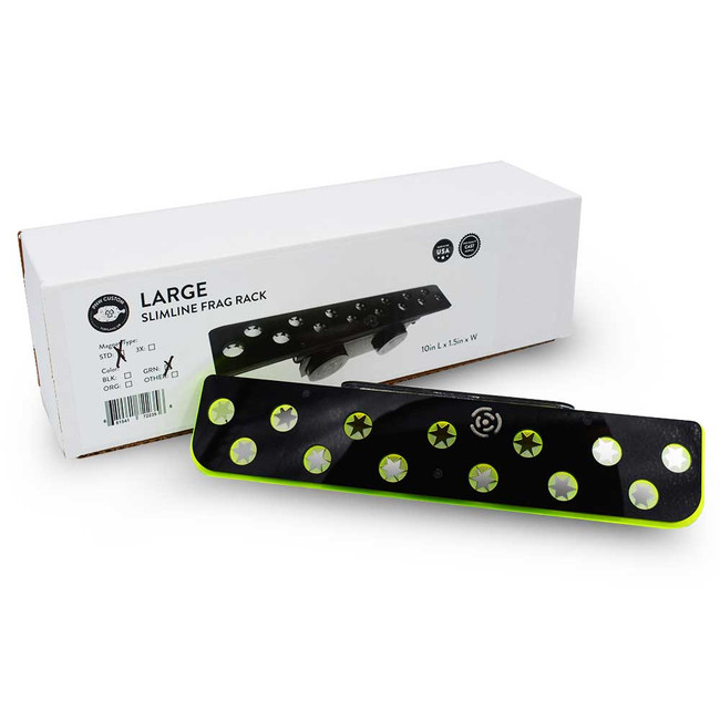 13 Hole Large Slimline Frag Rack (1/2" Glass) Goblin Green w/Frag Lock ...