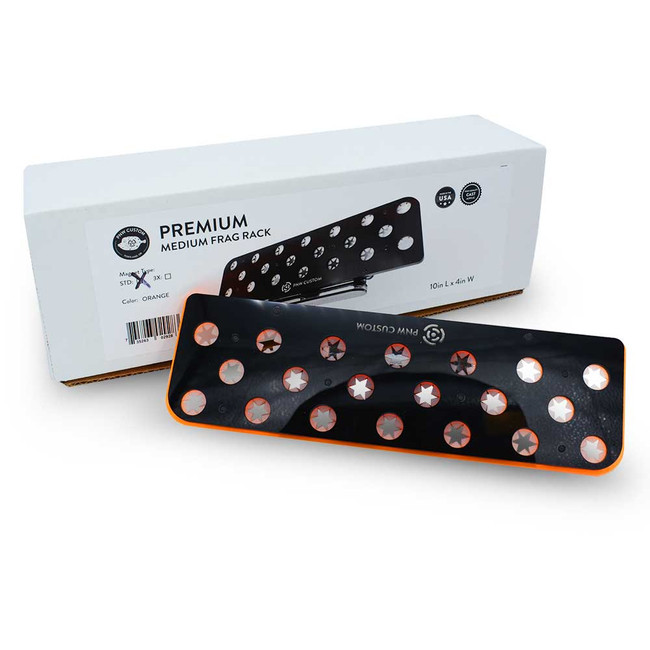 20 Hole Premium Medium Frag Rack (1/2" Glass) Orange w/Frag Lock - PNW ...