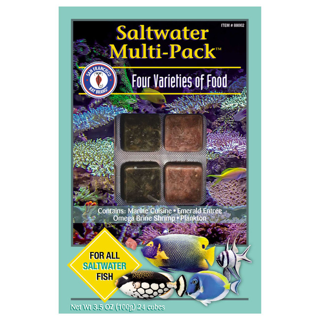 Frozen Saltwater Multi-Pack Fish Food (24 cubes, 3.5 oz) - San ...