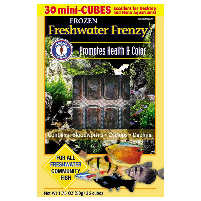 Frozen Freshwater Frenzy Fish Food (30 cubes, 3.5 oz) - San Francisco ...
