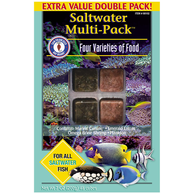 Frozen Saltwater Multi-Pack Fish Food (60 cubes, 7 oz) - San Francisco ...