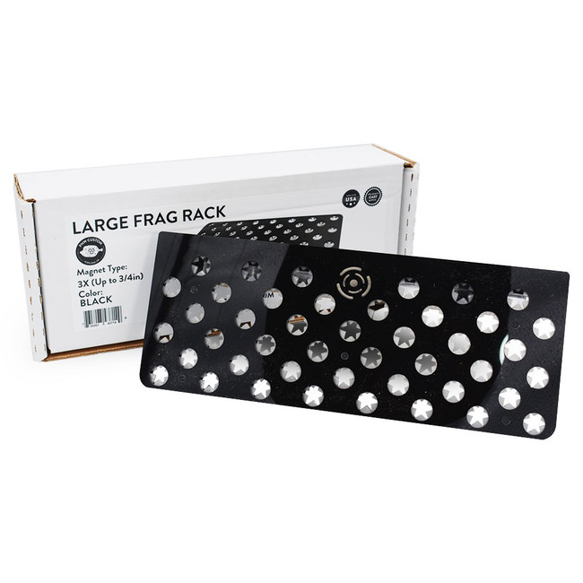 44 Hole Large Frag Rack (3/4" Glass) Black w/Frag Lock & Reinforced ...