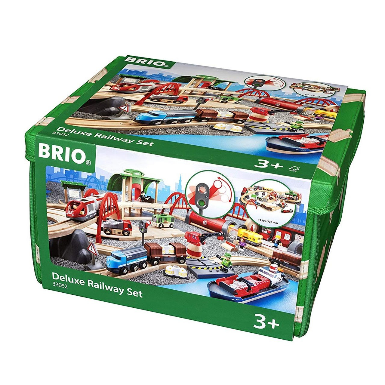 BRIO Deluxe Wooden Train Railway Set Toy - 87 pieces