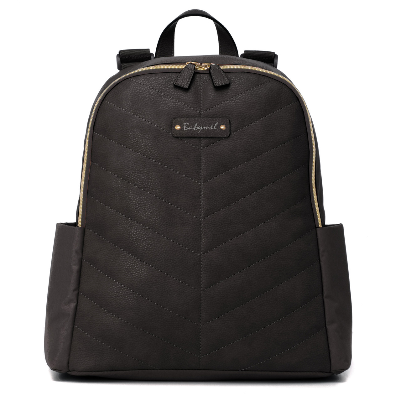 Babymel Gabby Black Vegan Leather Backpack . Buy Baby Bags Online