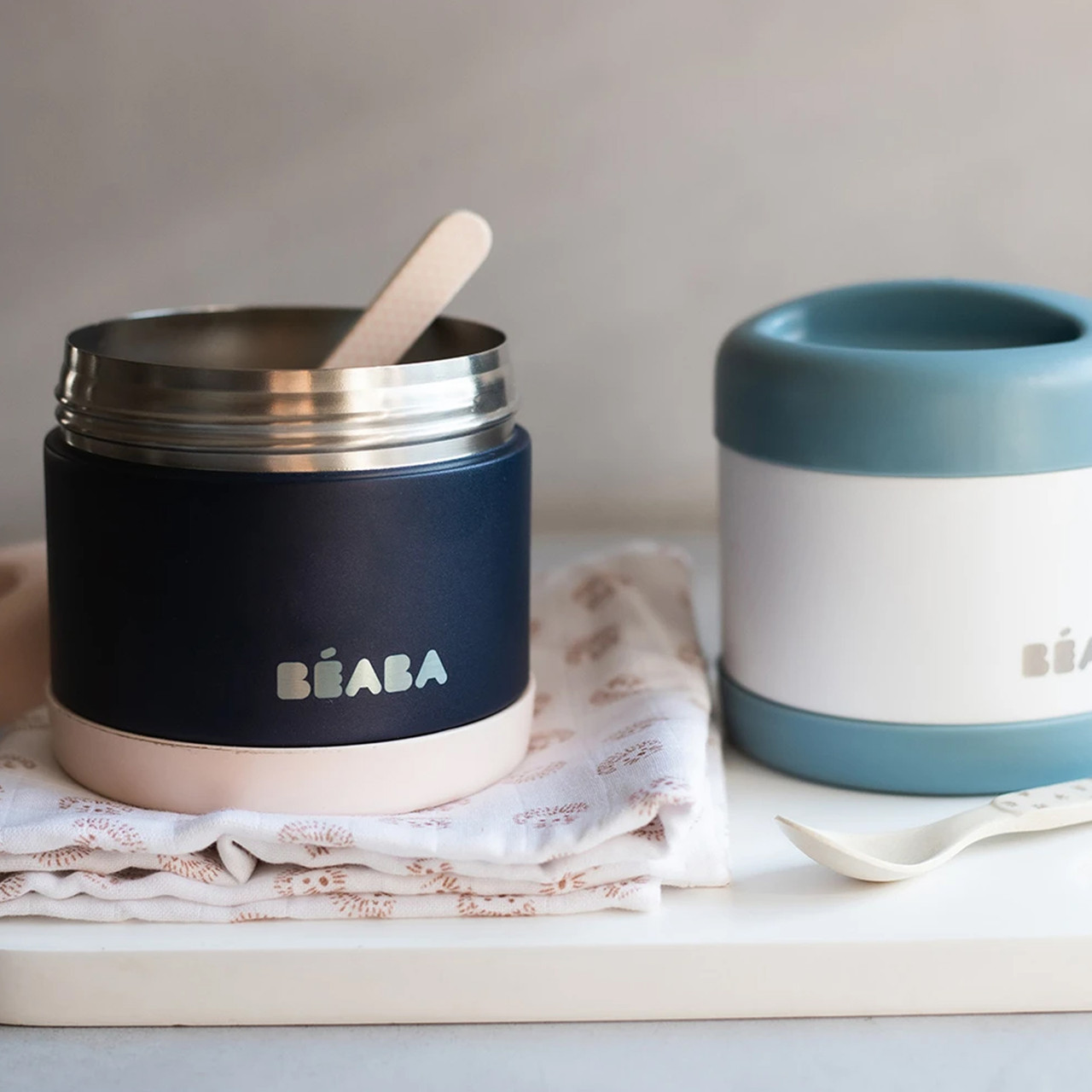 Béaba Stainless Steel Isothermo Container Pink/Night Blue - Shop Online
