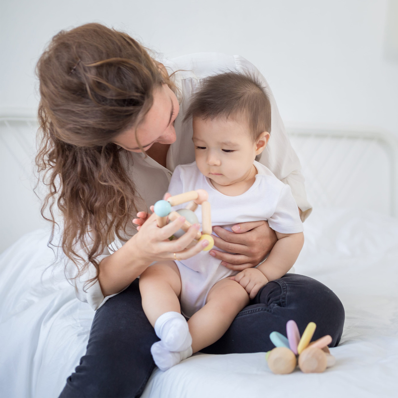 Plan Toys Baby Triangle Clutching Toy Pastel - Shop Wooden Toys Online