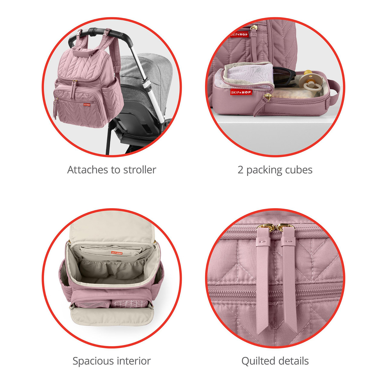 Skip Hop Forma Diaper Backpack - Mauve Pink. Shop Baby Nappy Bags Online