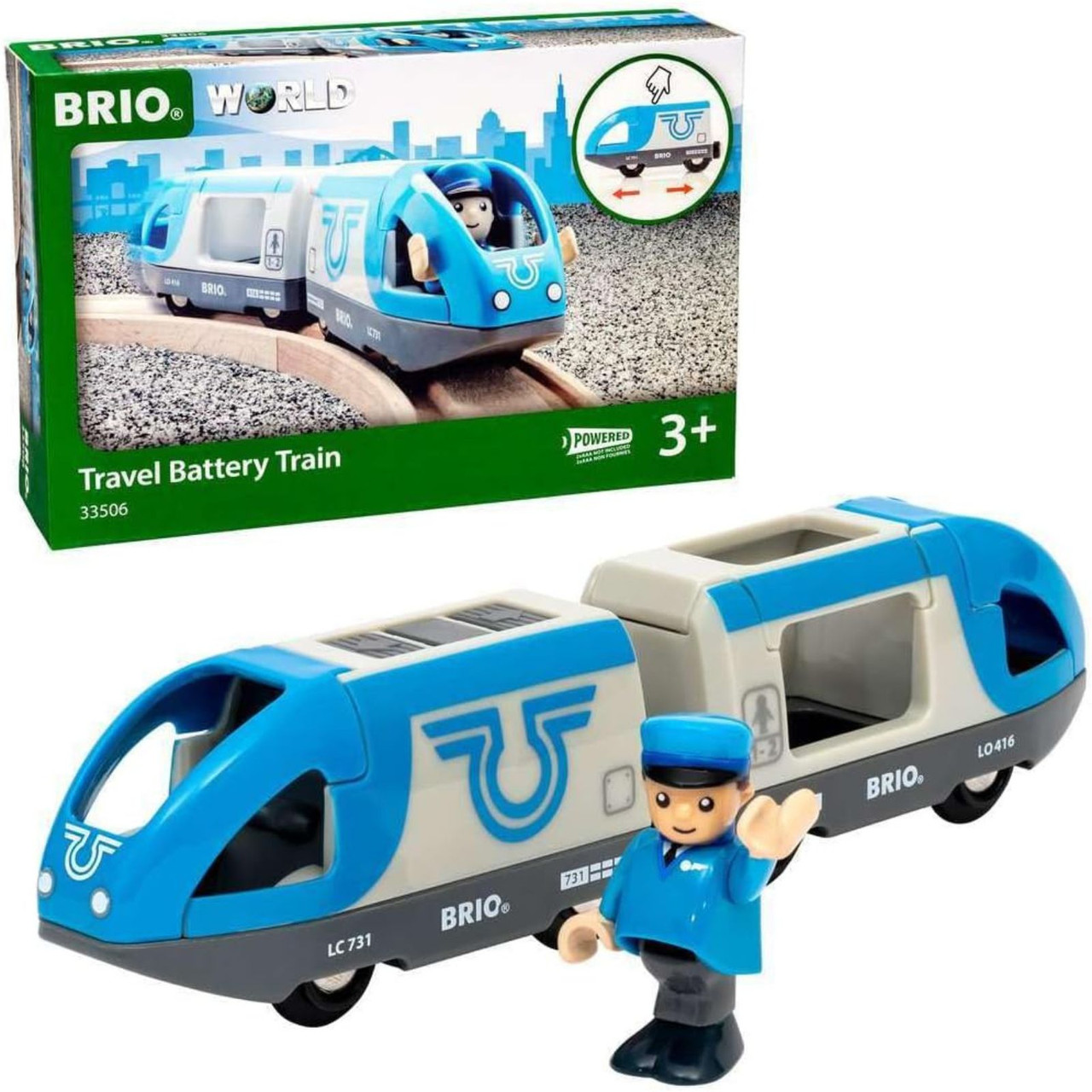 BRIO Battery Operated Travel Battery Train Toy 3 pieces - Shop Online