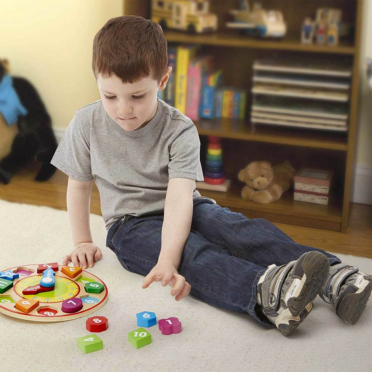 Melissa & Doug Wooden Shape Sorting Clock - Classic Educational Toys Online