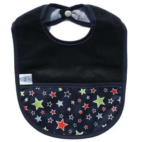 Silly Billyz Water Resistant Fleece Bib - Navy Stars | silly billyz ...