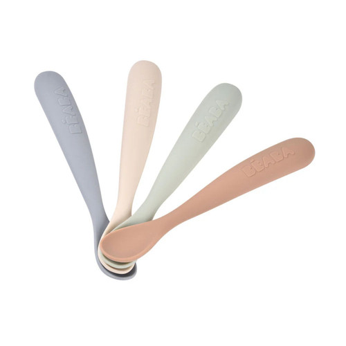 Beaba 1st Stage Silicone Spoons 4 Pack - Natural | Shop Online