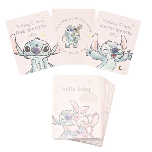 Disney Gift Stitch Baby Milestone Cards | Shop Baby Shower Ideas