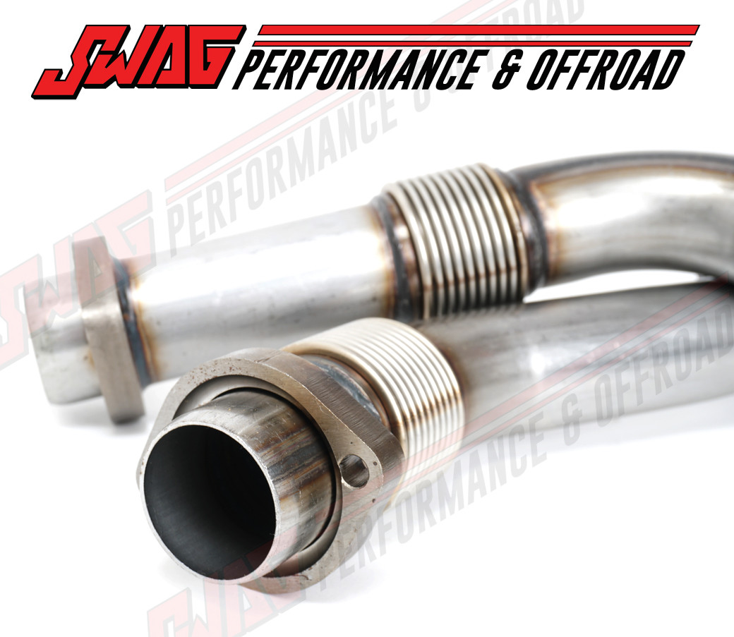 94-97 Ford 7.3 7.3L Powerstroke Diesel OBS Stainless Bellowed Uppipe ...