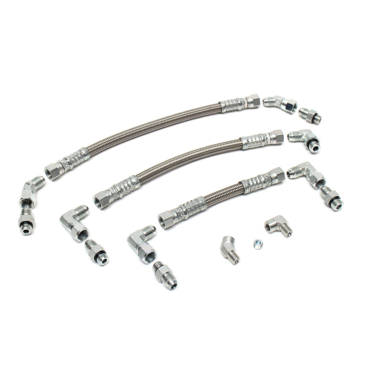 94-97 Ford 7.3L Powerstroke Braided Stainless Fuel Line Set