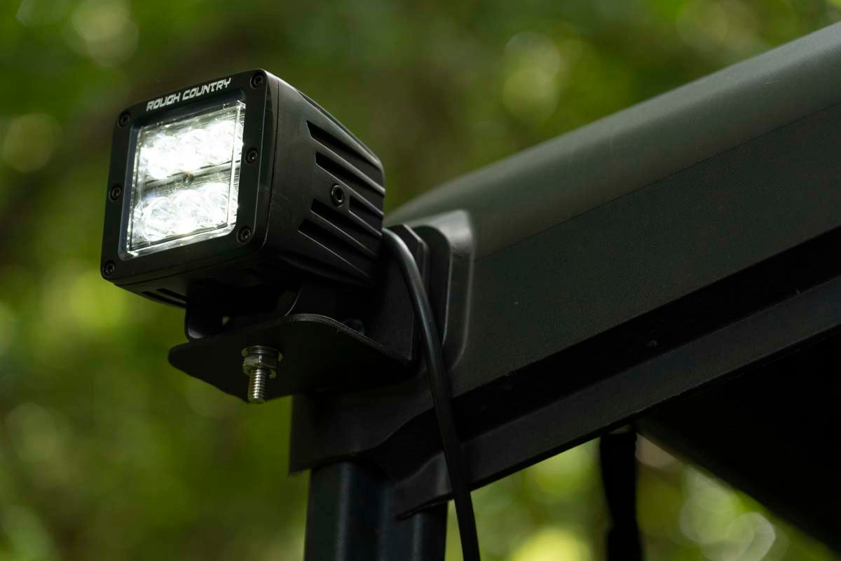 Rough Country - LED Light - Cab Mount - 2 in. Black Pair - Flood - Can ...