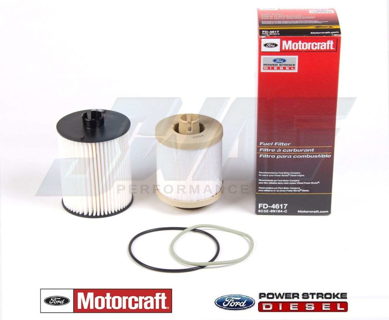 MOTORCRAFT FORD 6.4L POWERSTROKE DIESEL FUEL FILTER KIT (8C3Z-9N184-C ...