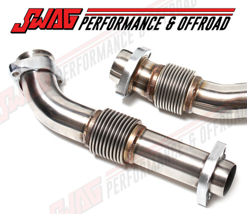94-97 Ford 7.3 7.3L Powerstroke Diesel OBS Stainless Bellowed Uppipe ...