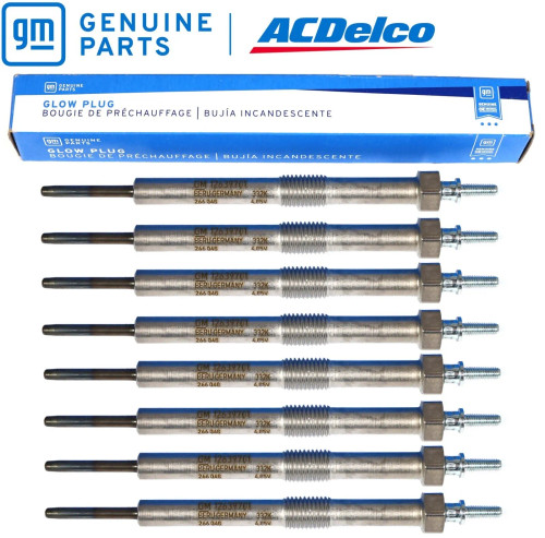 OEM AC DELCO GLOW PLUG SET OF 8 - 06-16 GM 6.6L LBZ LMM LML DURAMAX ...