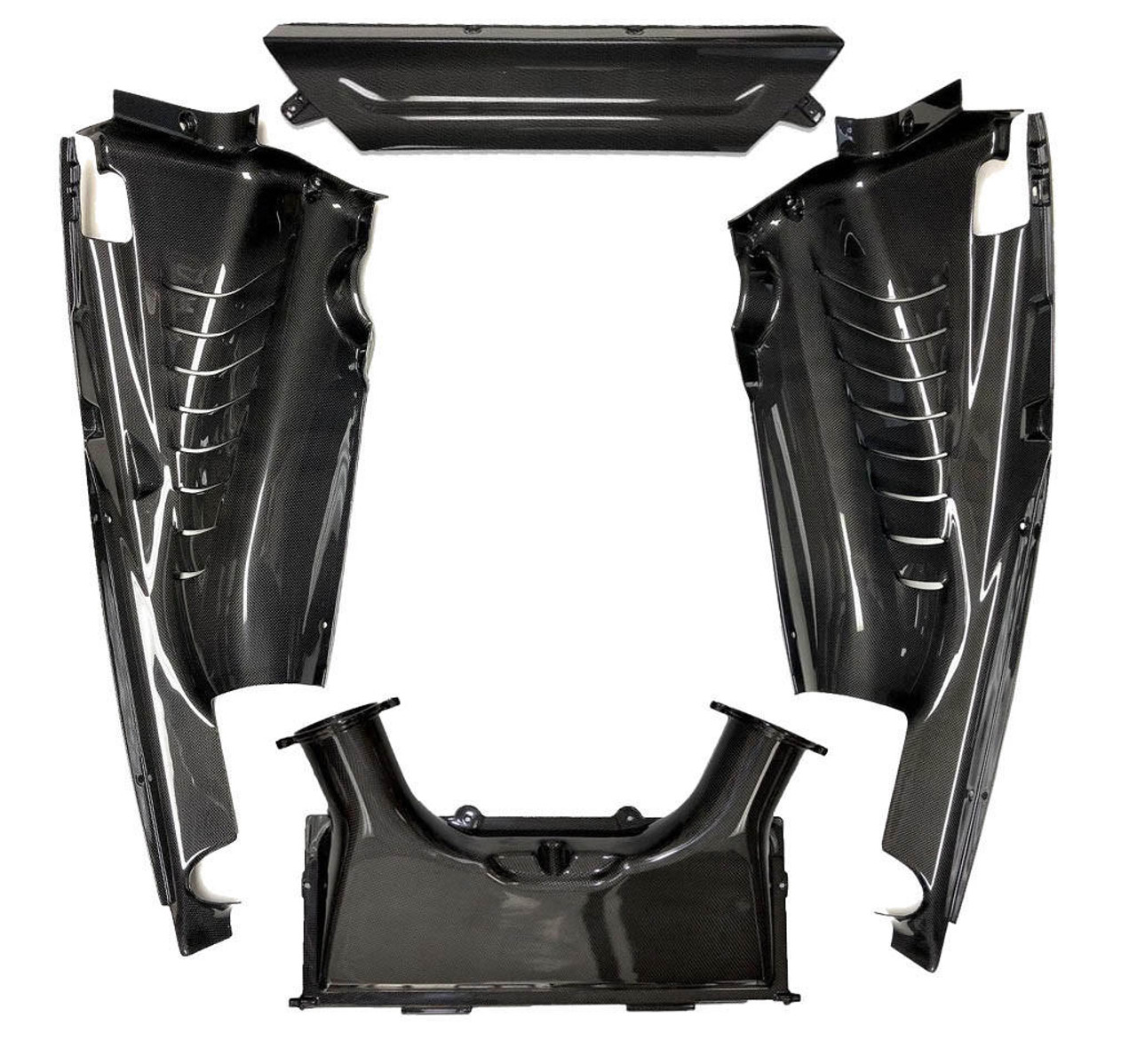 Carbon Fiber 4 Piece Engine Bay Set Ferrari F8 Tributo Coupe 488 Gtb Coupe Fabspeed