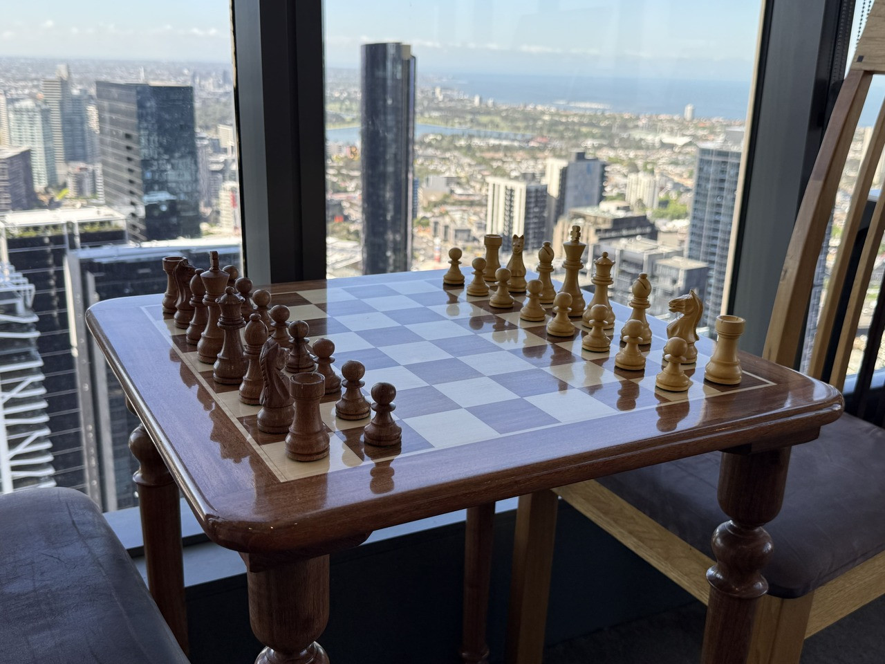 Rex Noir Wooden Chess Table