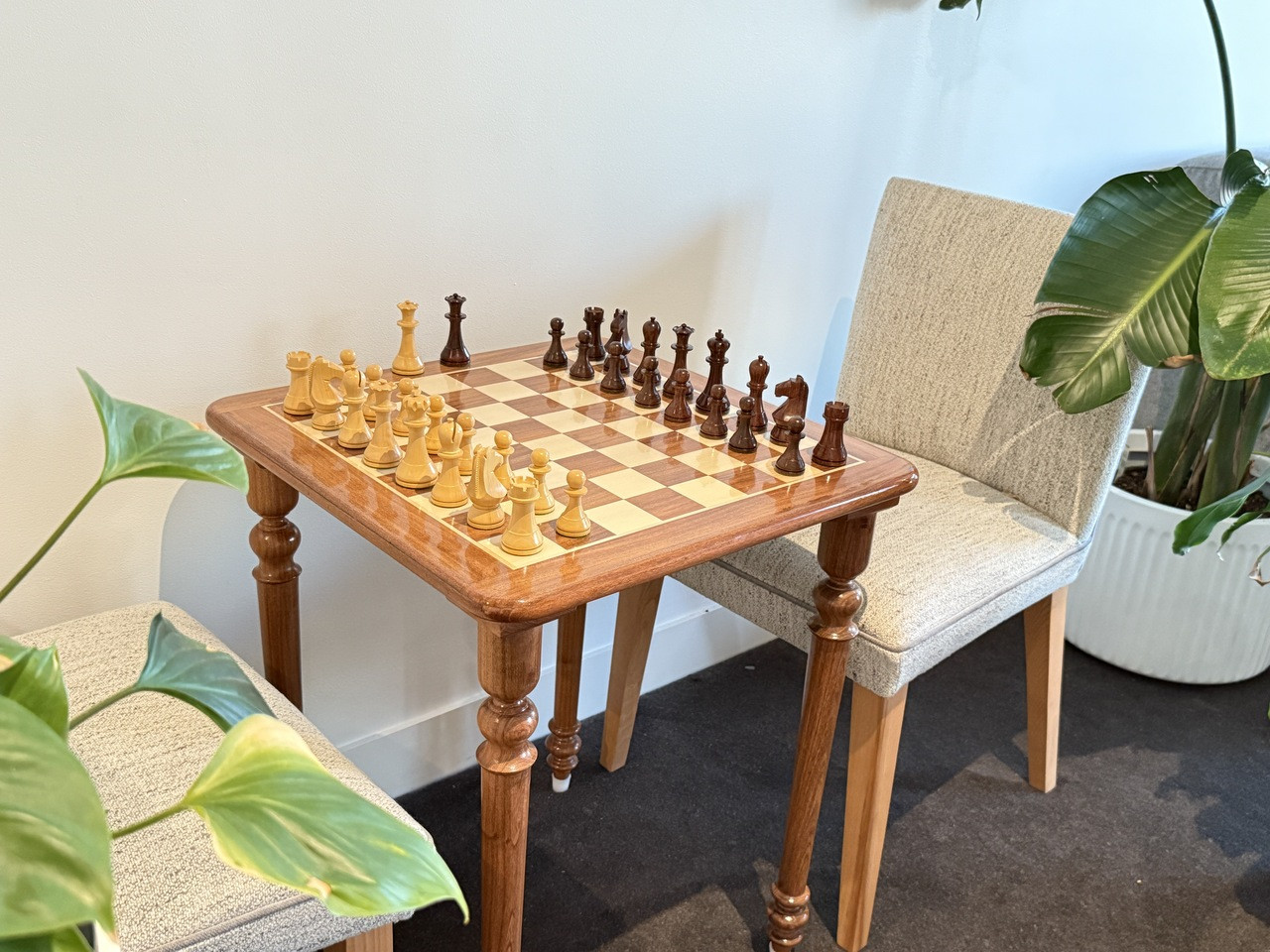Rex Noir Wooden Chess Table