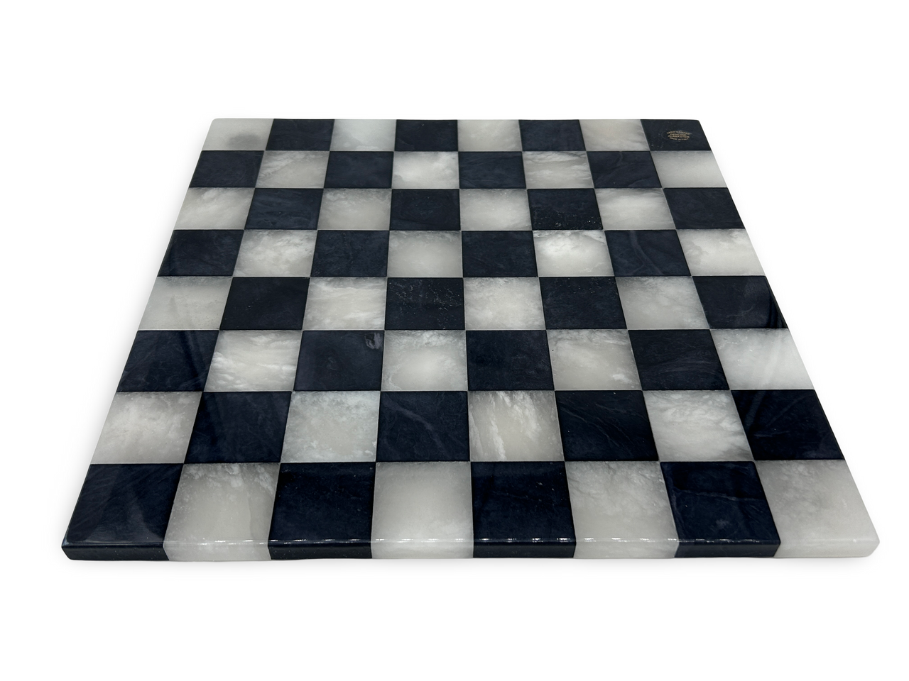 Obsidian Mist Black & White Alabaster Chess Set | Chess World Australia