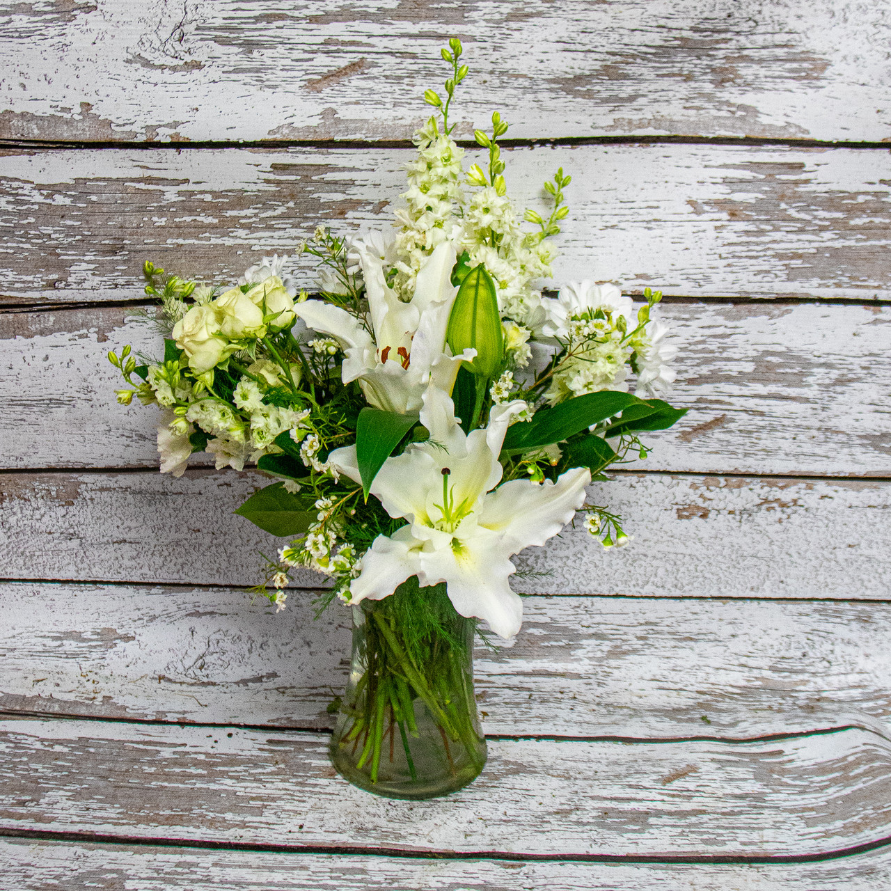 White Lilies Sympathy Arrangement | Loveland Flower Delivery | Earle's ...