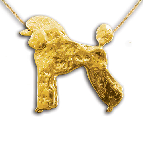 14k Solid Gold Poodle Large Pendant - Poodle Jewelry - TheMagicZoo.com