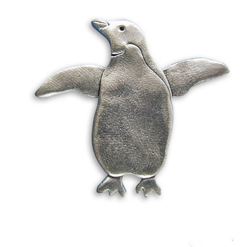 Pewter Penguin Pin - Penguin Jewelry - Bird Jewelry - TheMagicZoo.com