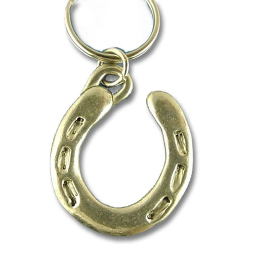 Pewter Horseshoe Keychain - Horse Key Chains - TheMagicZoo.com