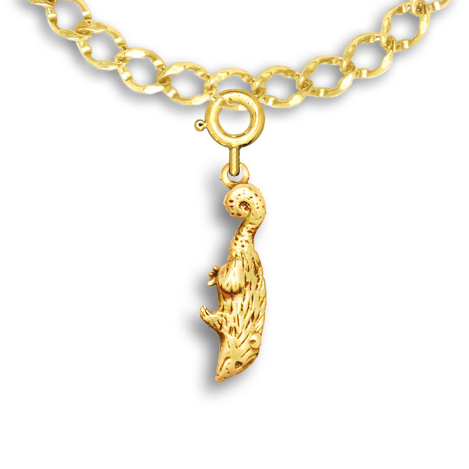 14K Solid Gold Possum Charm - Possum Jewelry - Opossum Charms