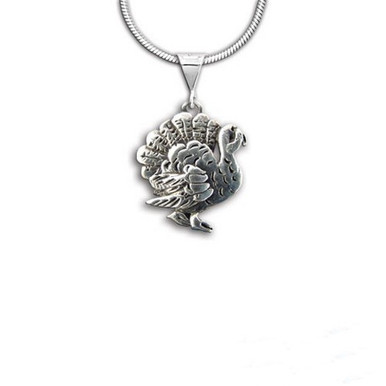 Sterling Silver Turkey Pendant - Silver Pendants - TheMagicZoo.com