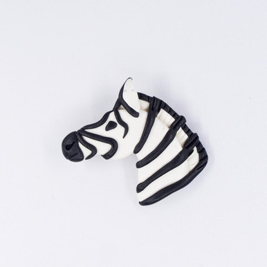 Vintage Polymer Clay Zebra Pin